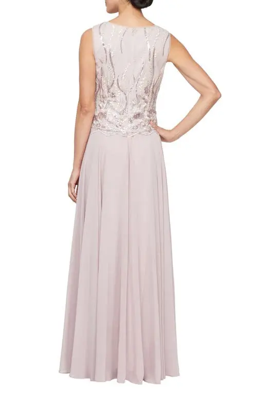 Alex Evenings Sequin Embroidered Lace Gown With Jacket