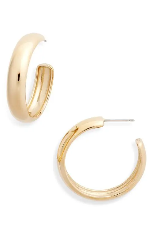 Jenny Bird Large Staple Hoop Earrings - High Polish Gold