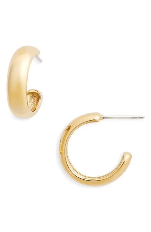 Jenny Bird Small Staple Hoop Earrings - High Polish Gold
