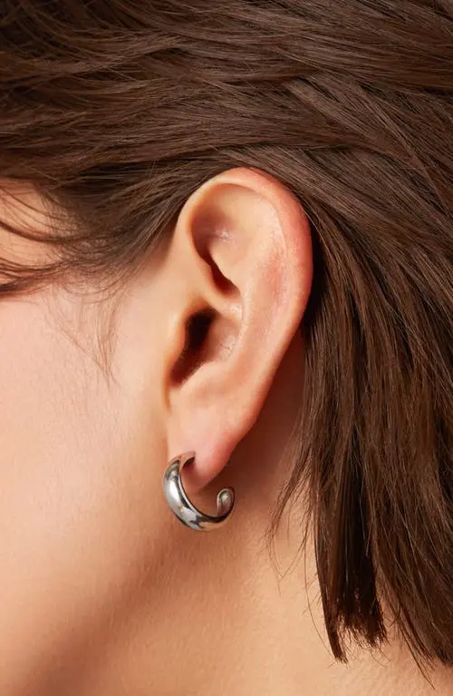Jenny Bird Small Staple Hoop Earrings - Platinum