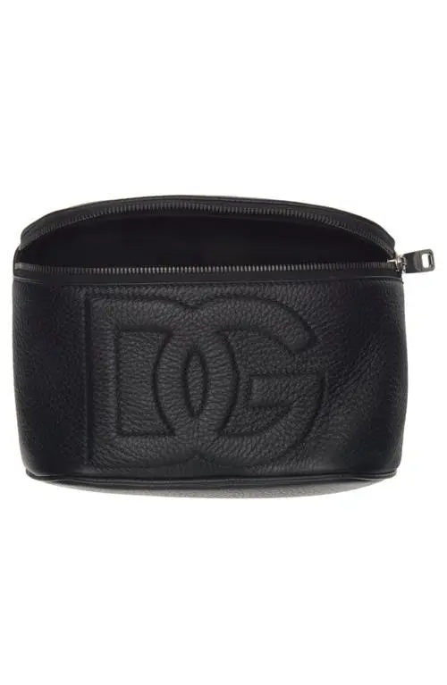 Dolce & Gabbana Deerskin Leather Belt Bag With Logo - Nero