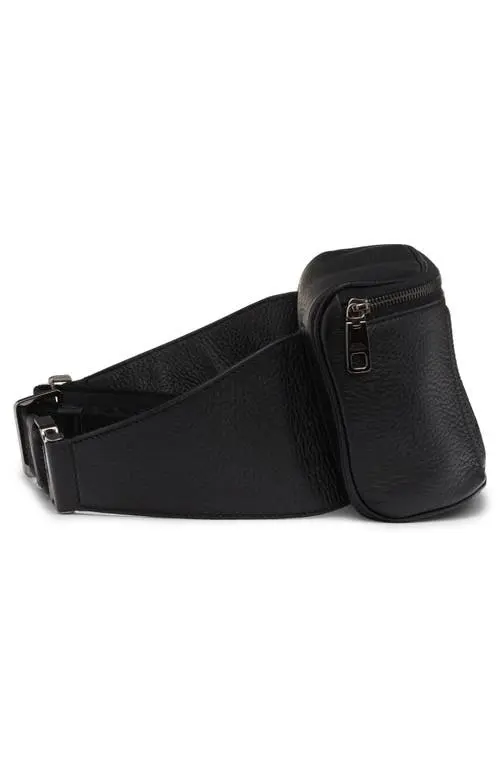 Dolce & Gabbana Deerskin Leather Belt Bag With Logo - Nero