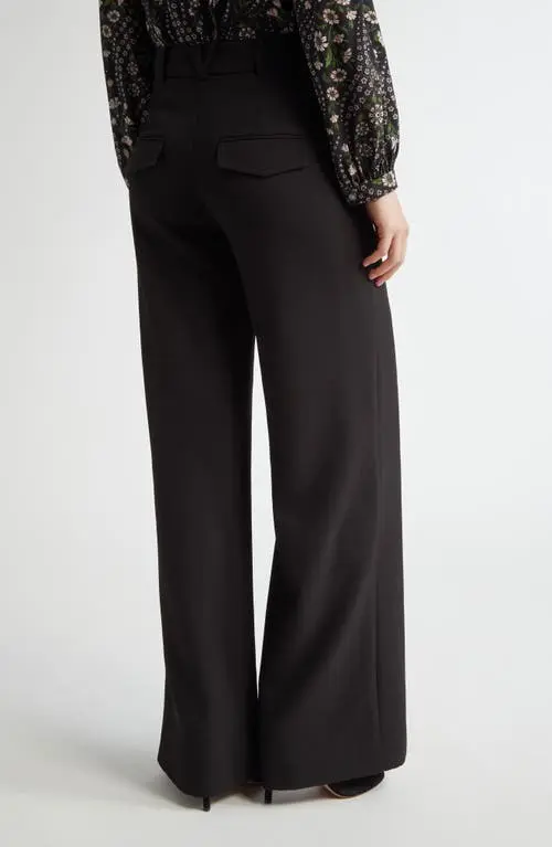 Veronica Beard Cole Wide Leg Trousers - Black