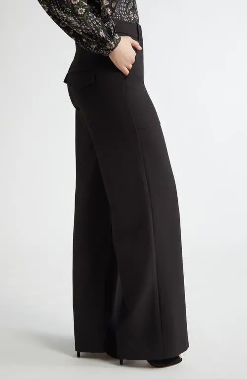 Veronica Beard Cole Wide Leg Trousers - Black