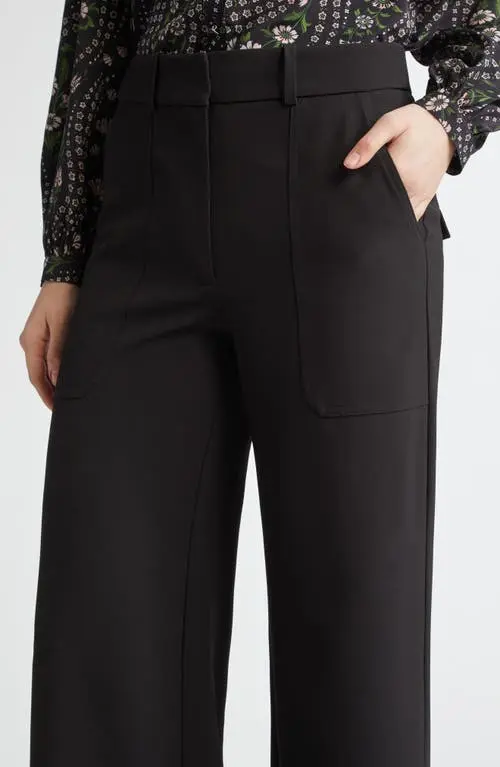 Veronica Beard Cole Wide Leg Trousers - Black