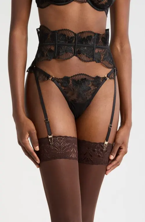 Bluebella Gabriella Waspie Suspender Belt - Black