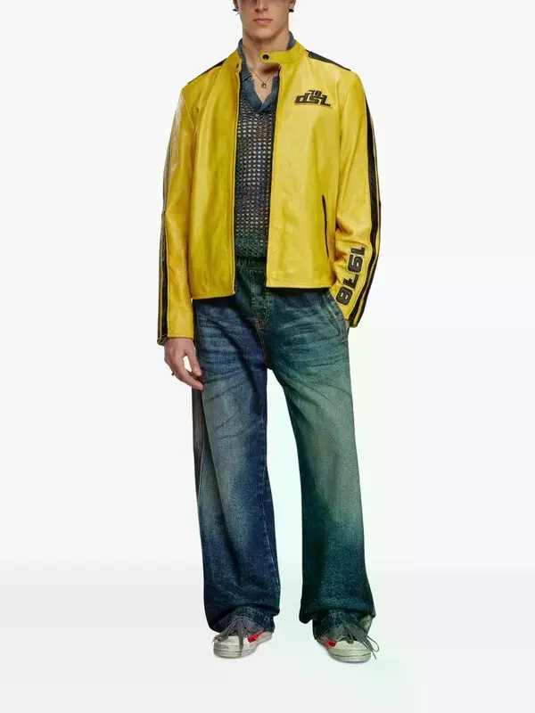 Diesel® Leather Pop Jacket In Yellow - 50% Off | Editorialist