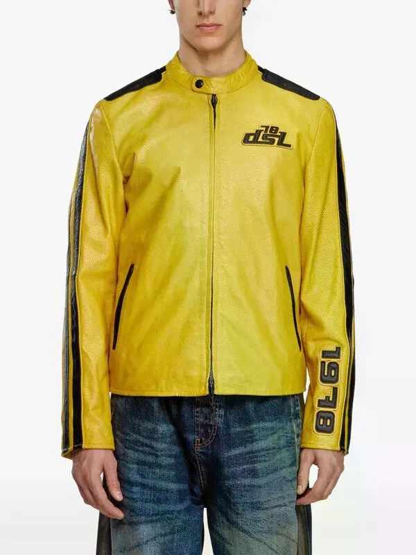 Diesel® Leather Pop Jacket In Yellow - 50% Off | Editorialist