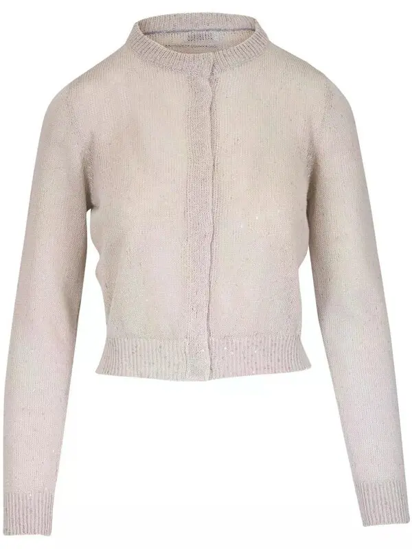 Brunello Cucinelli Sequin-embellished Cardigan - Neutrals