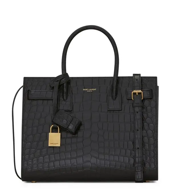 Saint Laurent Croc-embossed Sac De Jour