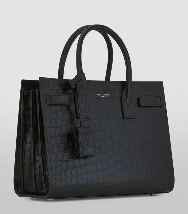 Saint Laurent Croc-embossed Sac De Jour