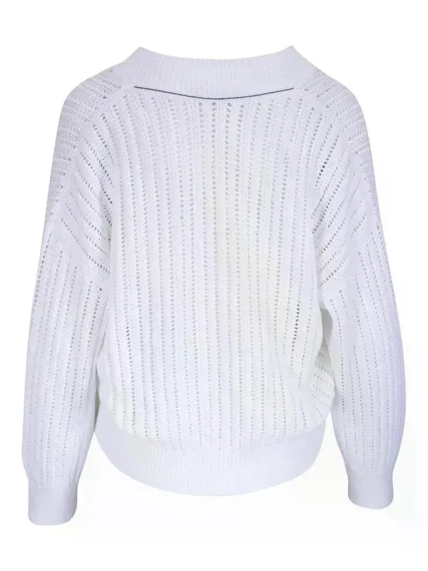 Brunello Cucinelli Open-knit Sweater - White