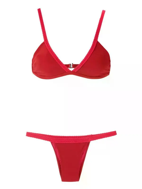 AMIR SLAMA Braided-trim Bikini Set - Red