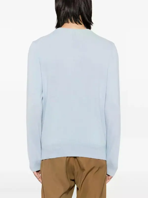 N.peal Oxford Round Neck Jumper - Blue