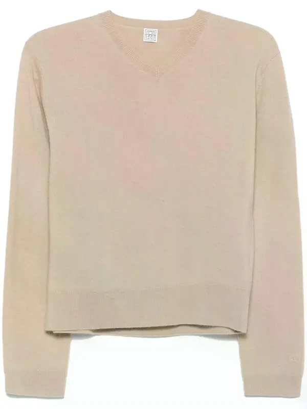 TOTEME V-neck Knit Sweater - Neutrals