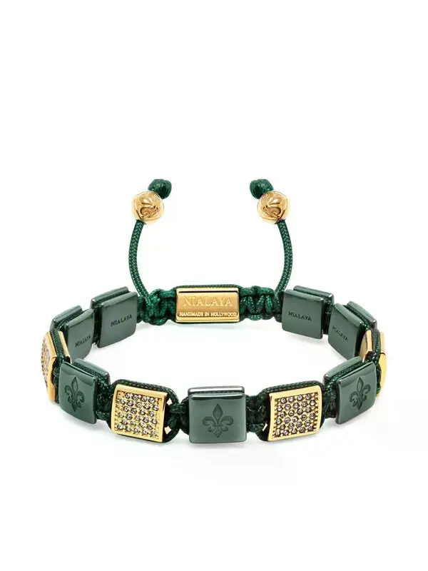 NIALAYA JEWELRY Ceramic Flatbead Bracelet - Green