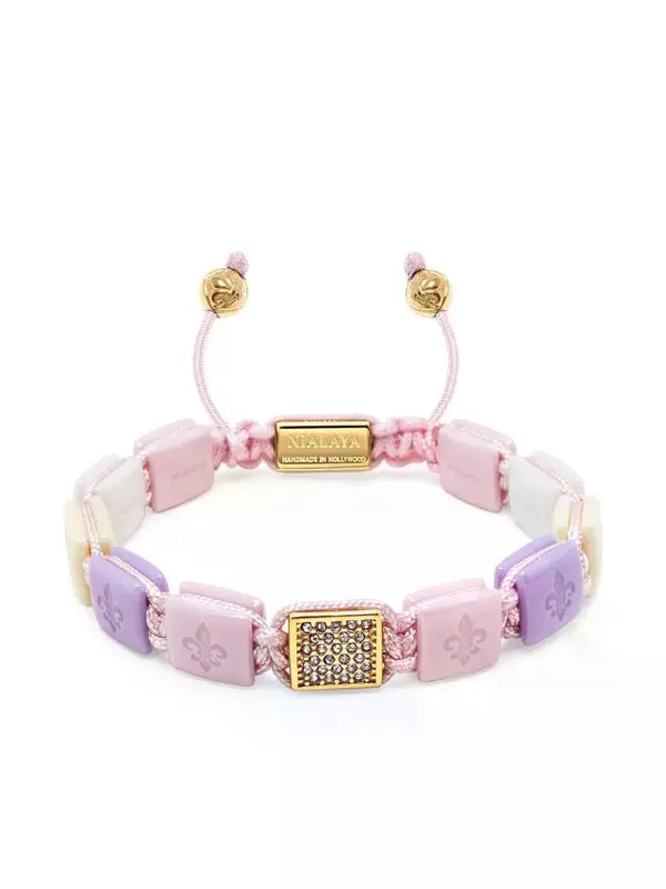 NIALAYA JEWELRY Ceramic Flatbead Bracelet - Pink