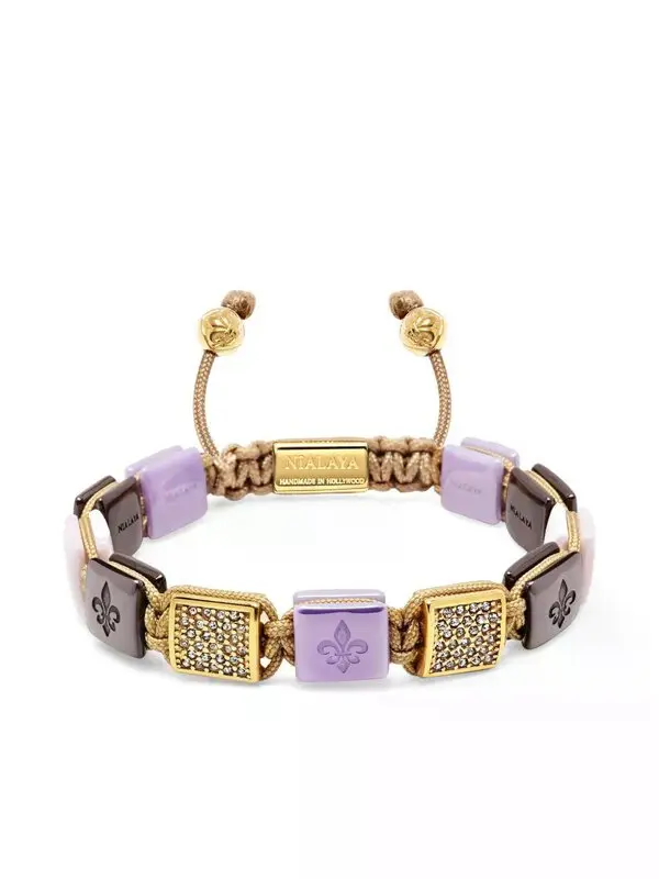 NIALAYA JEWELRY Ceramic Flatbead Bracelet - Purple