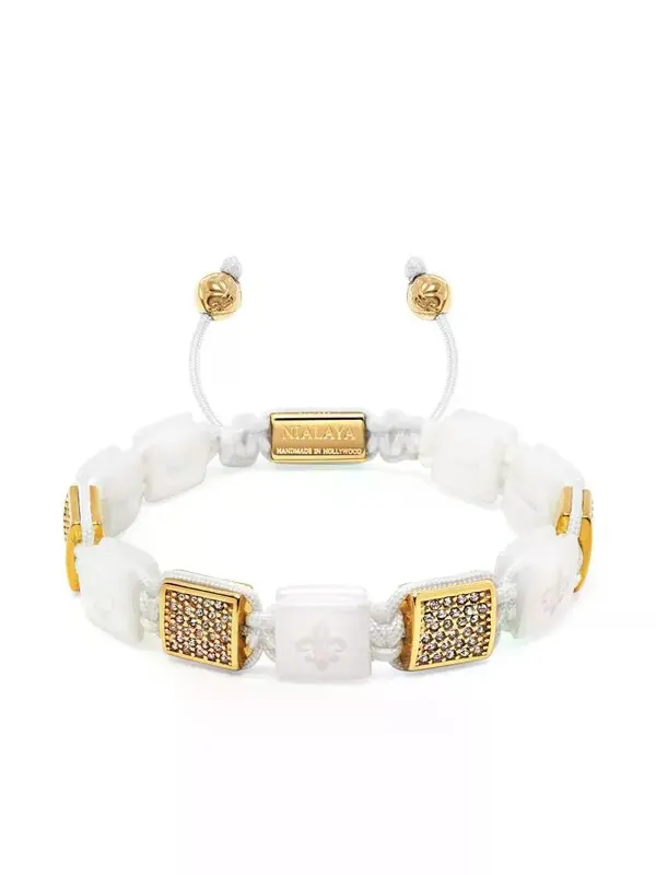 NIALAYA JEWELRY Ceramic Flatbead Bracelet - White