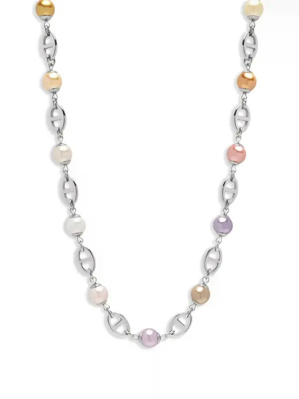 NIALAYA JEWELRY Pearl Mariner Chain Necklace - Silver