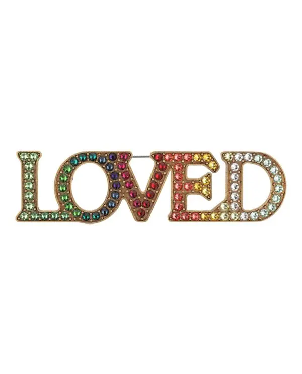 Gucci Crystal-embellished Love Brooch - Multicolor