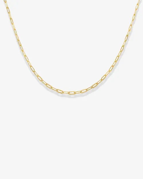 Ben Oni Vermeil Paper Clip Chain Necklace - Gold