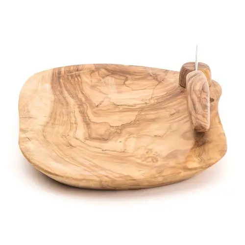 BERARD France Olive Wood Handcrafted Butter Dish & Knife