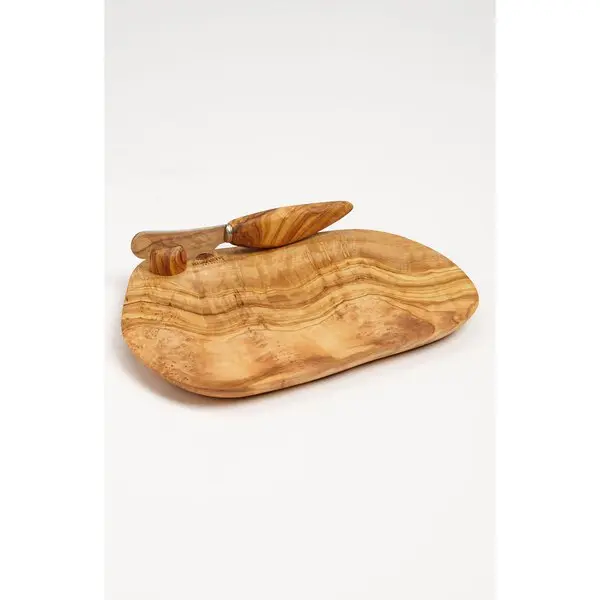 BERARD France Olive Wood Handcrafted Butter Dish & Knife
