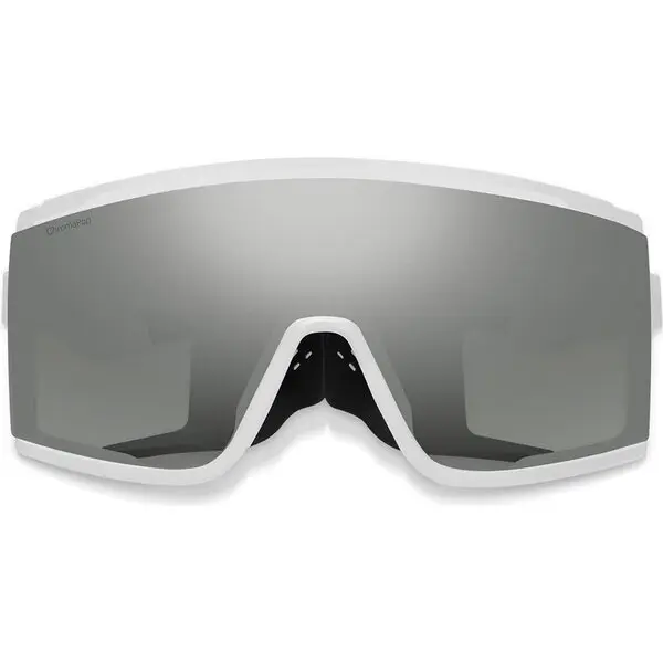SMITH Optics Pursuit 148mm Chromapop™ Glacier Photochromic Polarized Shield Sunglasses - White / Chromapop Platinum