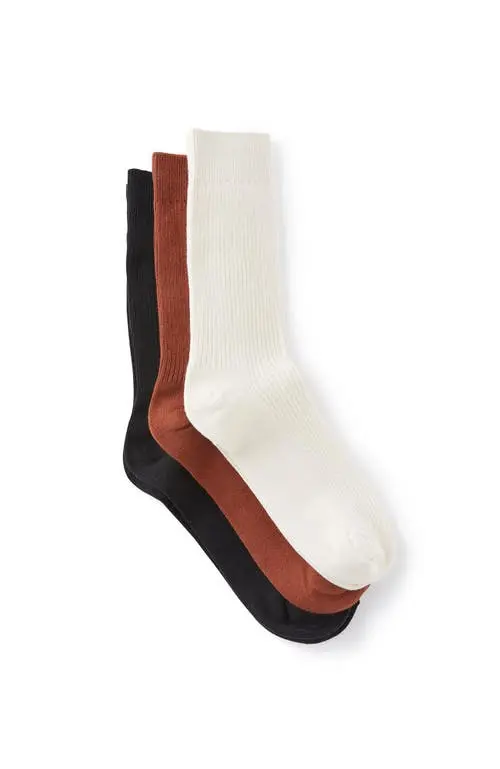 COTTON ON 3-pack Of Easy Socks - Bone Clay Black