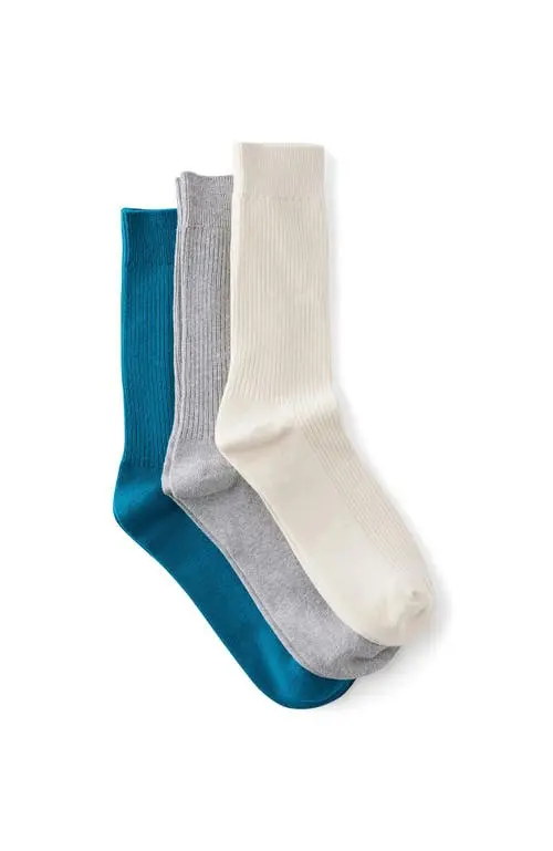 COTTON ON 3-pack Of Easy Socks - Bone Grey Marle Deep Teal