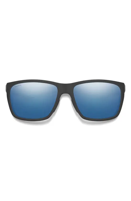 SMITH Longfin 57mm Chromapop™ Polarized Square Sunglasses - Black /chromapop Glass Blue