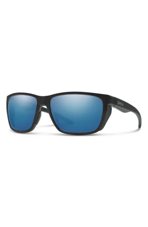 SMITH Longfin 57mm Chromapop™ Polarized Square Sunglasses - Black /chromapop Glass Blue