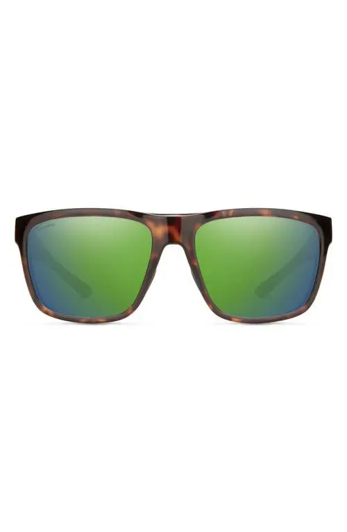 SMITH Longfin 57mm Chromapop™ Polarized Square Sunglasses - Tortoise / Glass Green