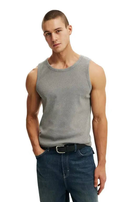 COTTON ON Rib Tank - Slate Stone Wash