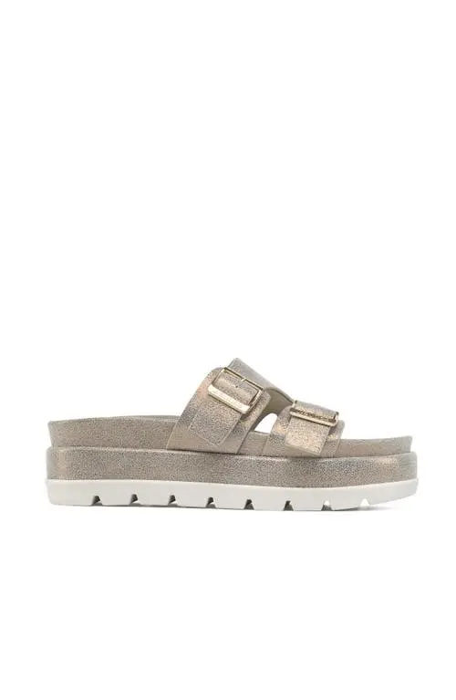 J/SLIDES NYC Bianca Sandal - Bronze Metallic
