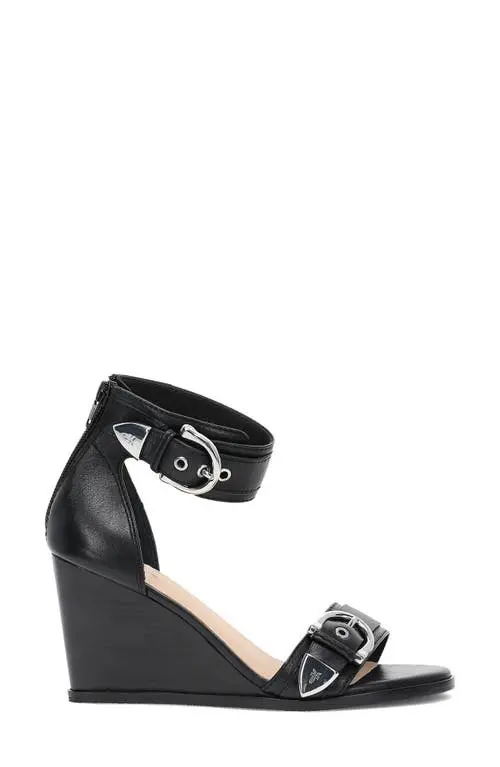 Frye Rachel Ankle Strap Wedge Sandal - Black