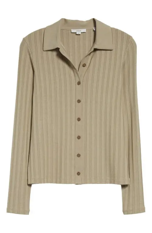 Vince Collar Ribbed Cardigan - Mojave