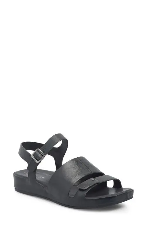 KORK-EASE® Mona Leather Sandals - Black Leather