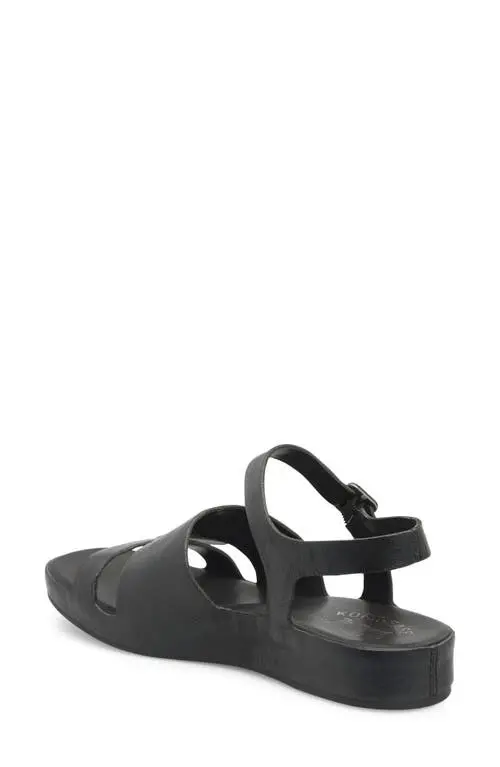 KORK-EASE® Mona Leather Sandals - Black Leather