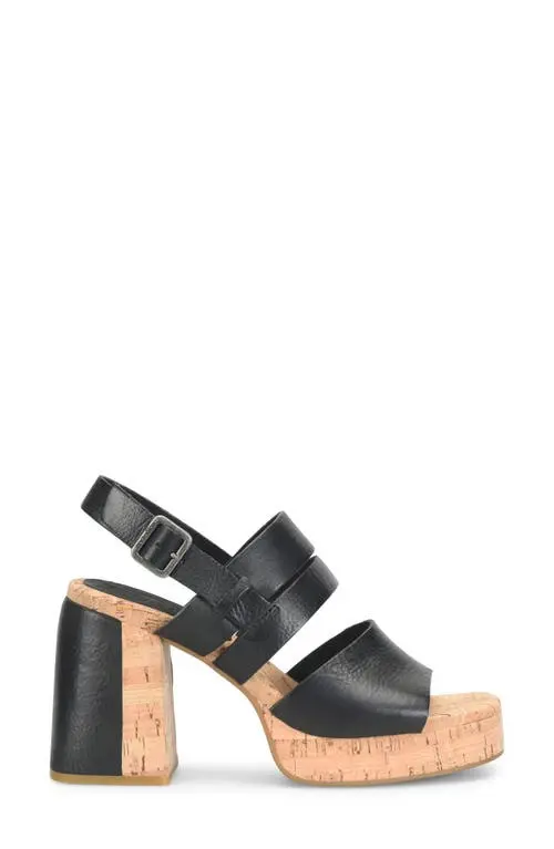 Kork-Ease® Maxi Strappy Slingback Sandals - Black Leather