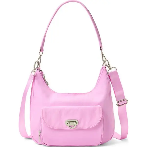 BAGGALLINI Coastal Flip Lock Half Moon Bag - Hibiscus Pink