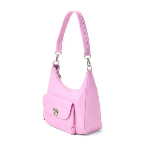 BAGGALLINI Coastal Flip Lock Half Moon Bag - Hibiscus Pink