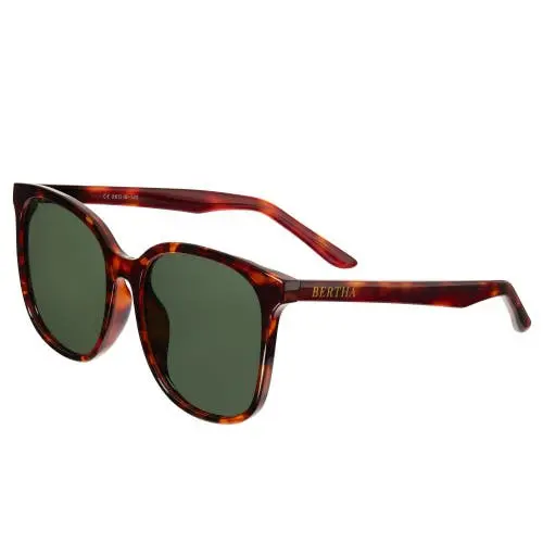 BERTHA WATCHES Avery Polarized Sunglasses - Tortoise/forest Green