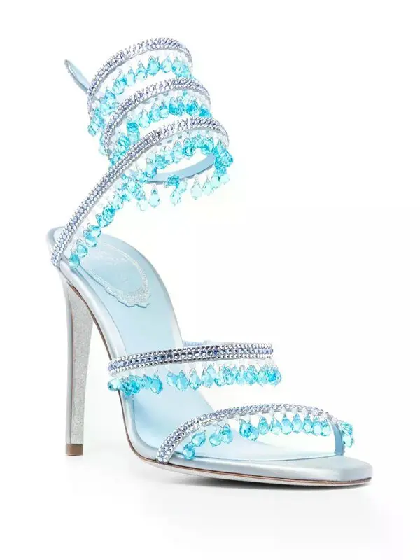 Rene Caovilla Crystal-embellished Sandals - Blue