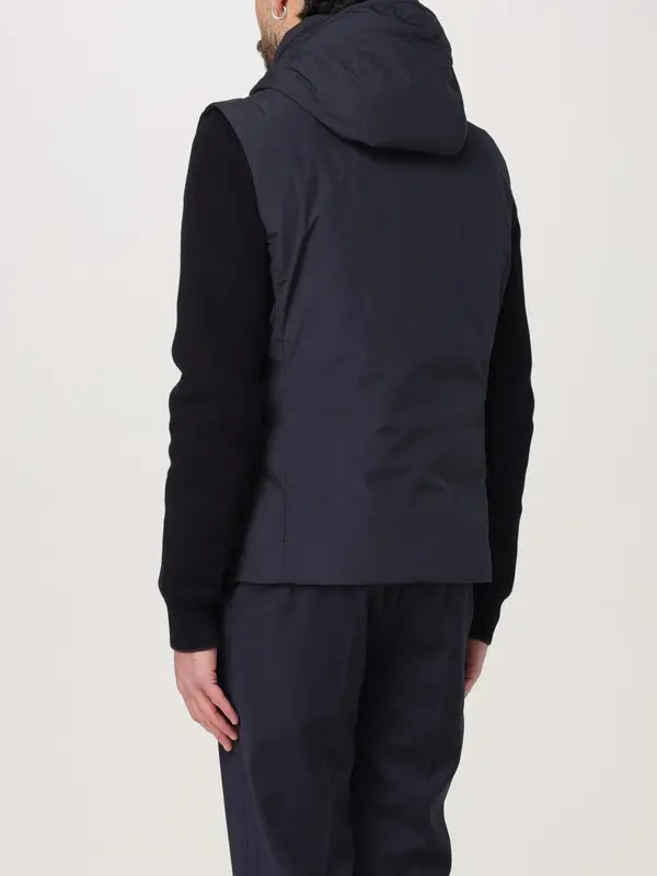 MOORER Hooded Zip-up Vest With Contrasting Sleeves