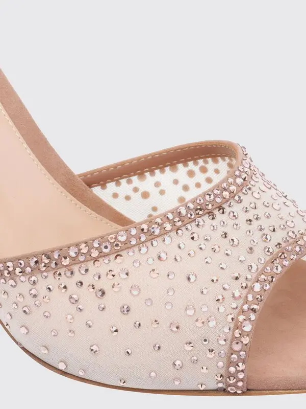 GIANVITO ROSSI Rania Crystal-embellished Mesh Mule Sandals