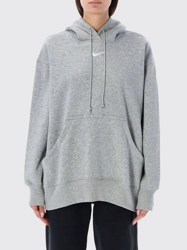 Nike Phoenix Hoodie In Stretch Cotton - Grey