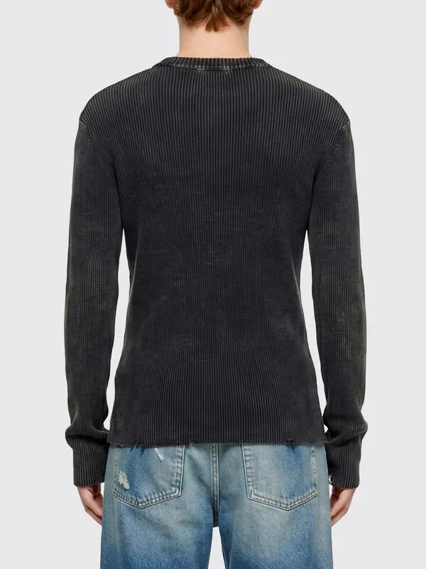 DIESEL® Ribbed Crewneck Sweater With Embellishment
