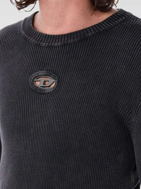 DIESEL® Ribbed Crewneck Sweater With Embellishment